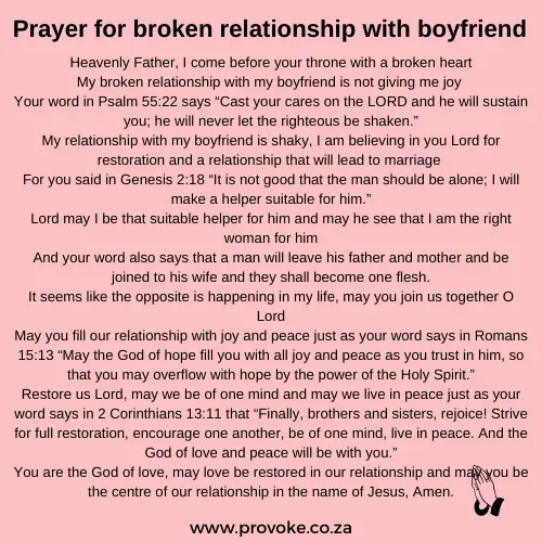 Powerful Prayer For Broken Relationship With Boyfriend or Girlfriend ...